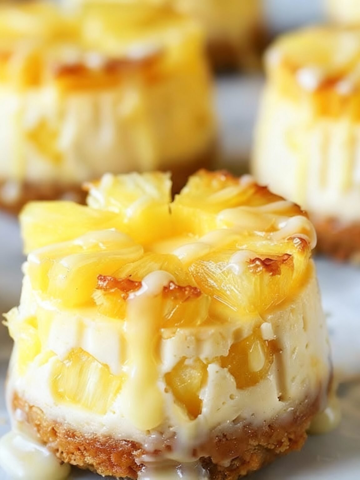 Mini Pineapple Upside-Down Cheesecakes Recipe - hurryupmeals