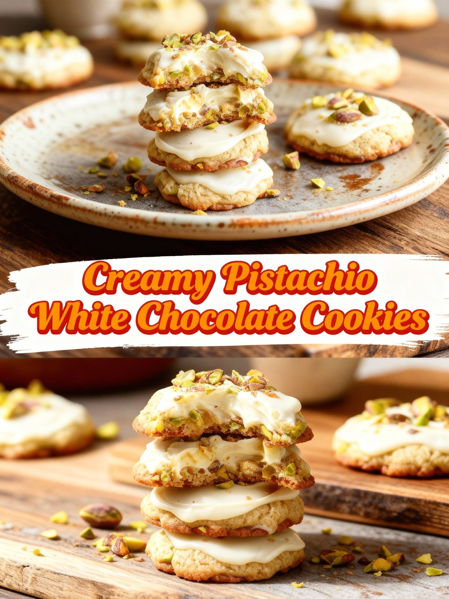 Creamy Pistachio White Chocolate Cookies Recipe - hurryupmeals