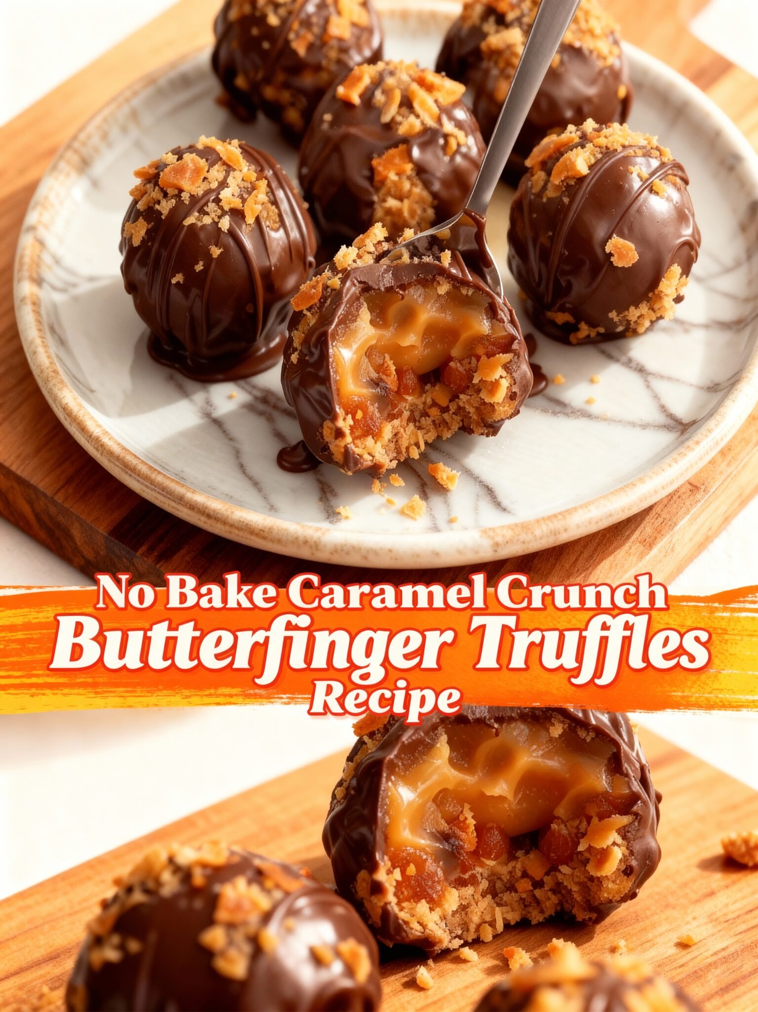 No Bake Caramel Crunch Butterfinger Truffles Recipe - hurryupmeals